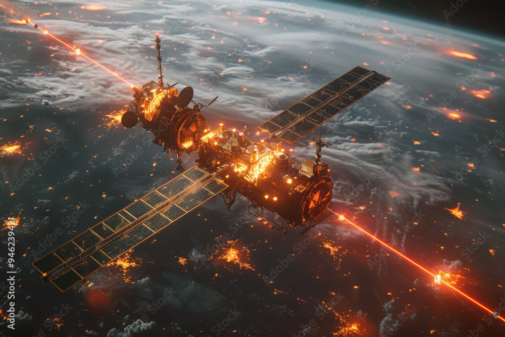 Interceptor uses a net to capture and destroy an enemy satellite ...