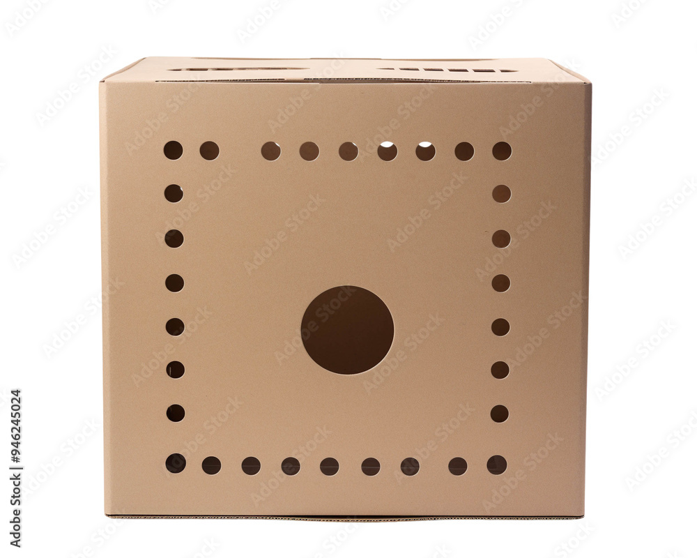 A simple, modern cardboard box design with unique perforations , PNG ...