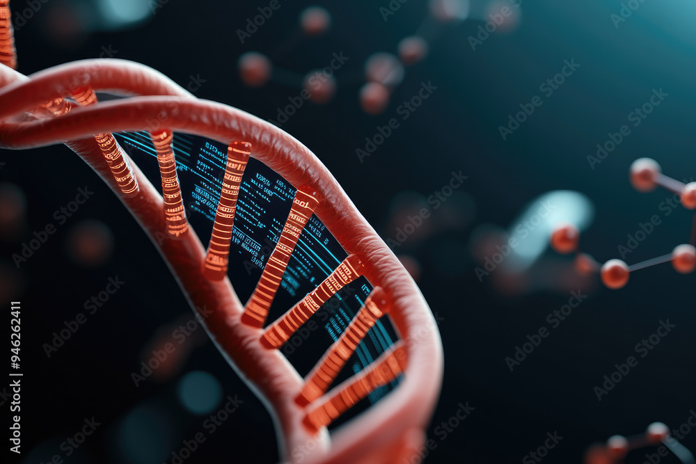 Molecular Blueprint, an intricate representation of DNAs double helix ...