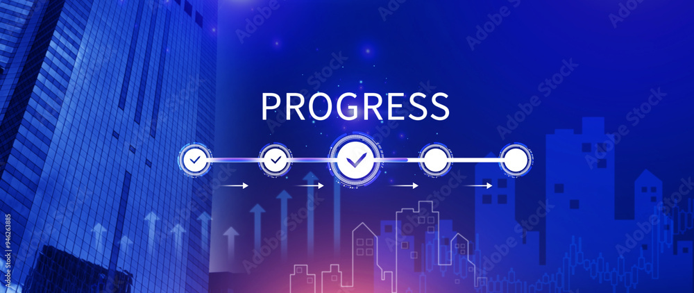 Progress concept, touching to tick correct mark in checklist with ...