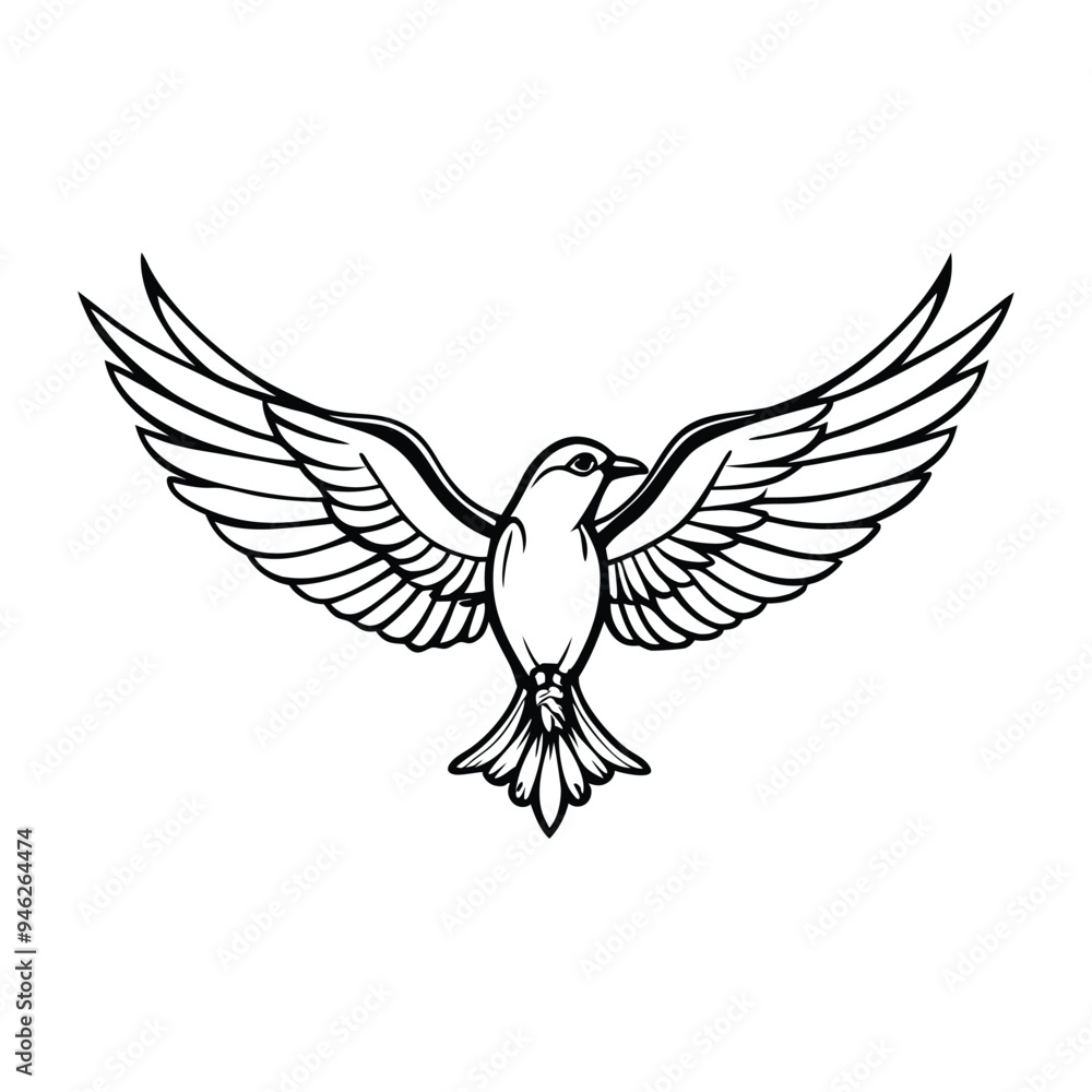 Minimalist Bird Wings symbol Logo Vector png isolated on white ...