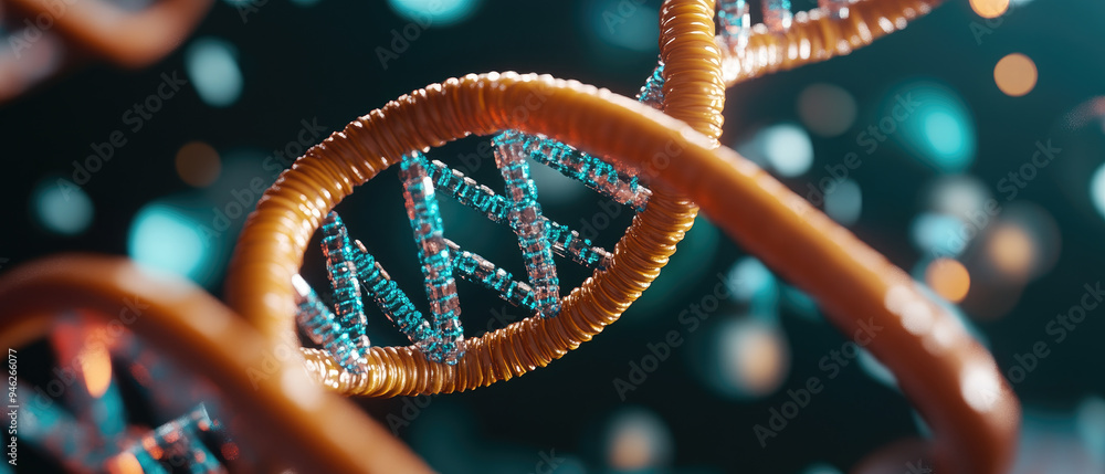 Intricate DNA Double Helix, a vivid representation of the molecular ...