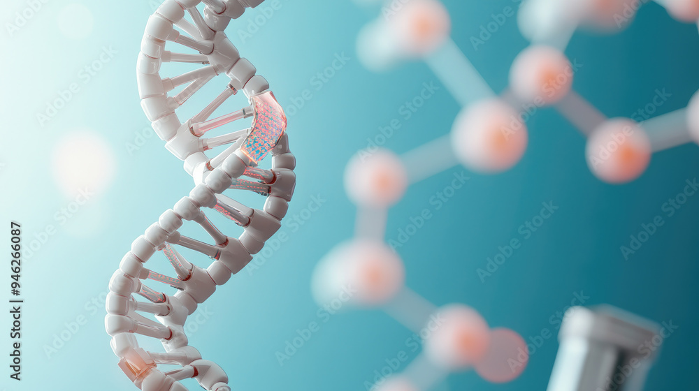 Molecular Architecture of Life, a vibrant depiction of a DNA double ...
