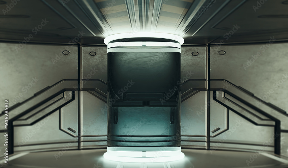 Cryogenic capsule hibernation 3D Illustration Cryonics Capsules Glass ...