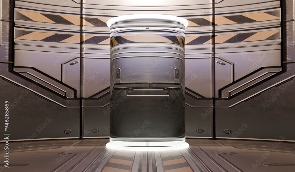 Cryogenic capsule hibernation 3D Illustration Cryonics Capsules Glass ...