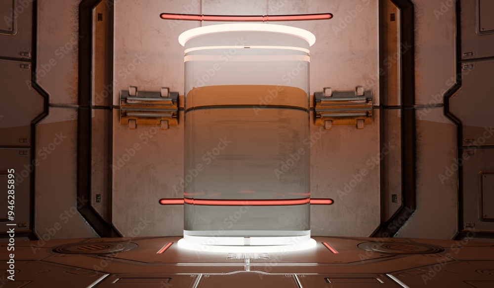 Cryogenic capsule hibernation 3D Illustration Cryonics Capsules Glass ...