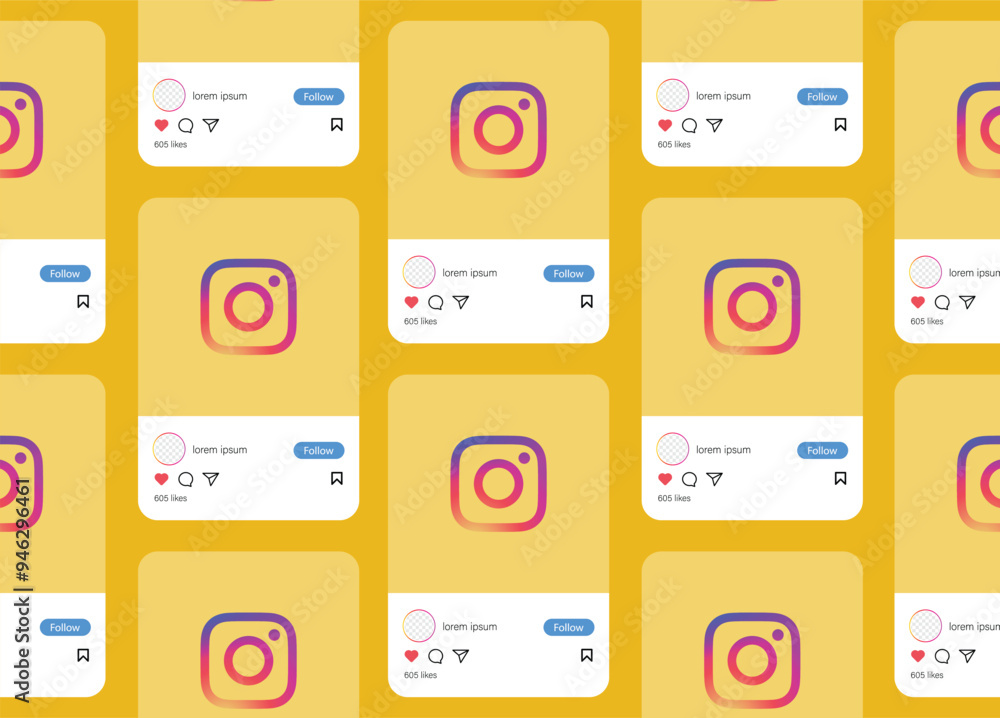 instagram post mockup vector. social media instagram carousel post ...