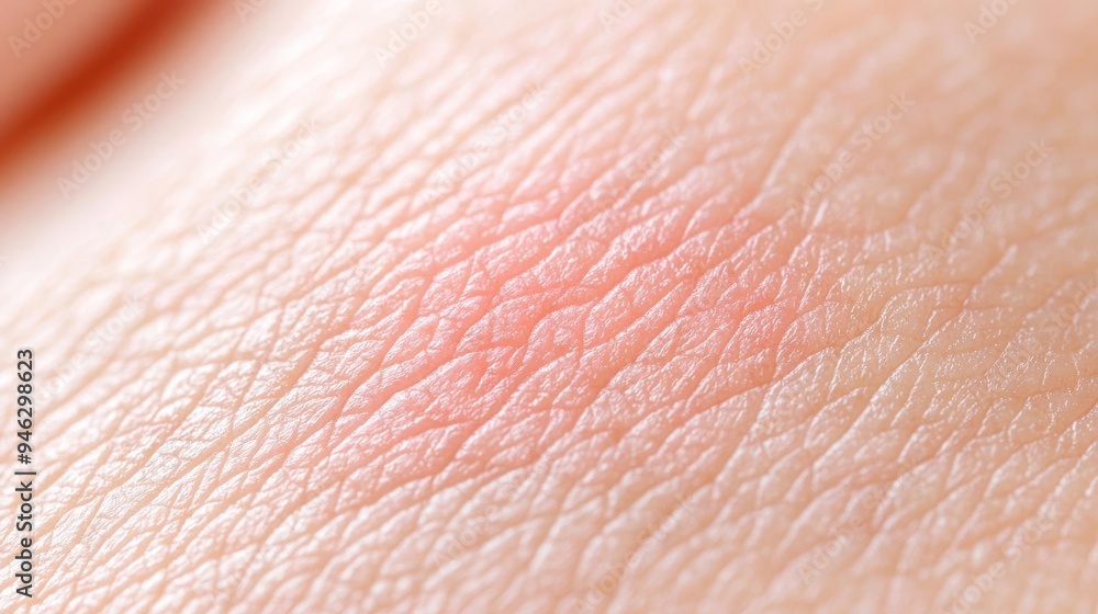 Extreme close-up of inflamed skin with visible redness and irritation ...