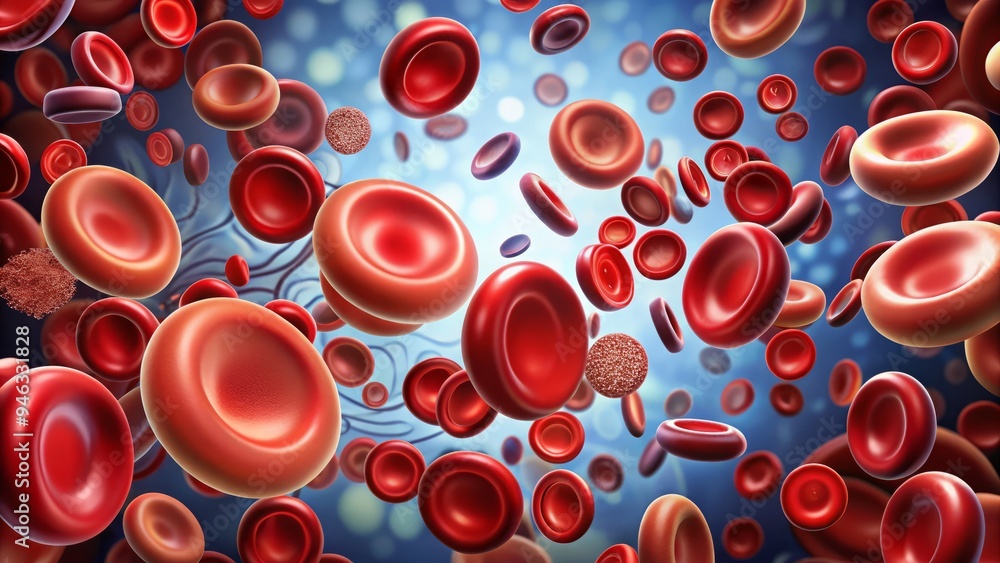 Illustrated vector representation of blood cells and platelets in ...
