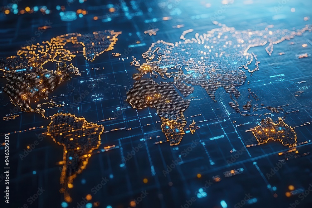 global shipping network visualization cargo ships and containers world ...