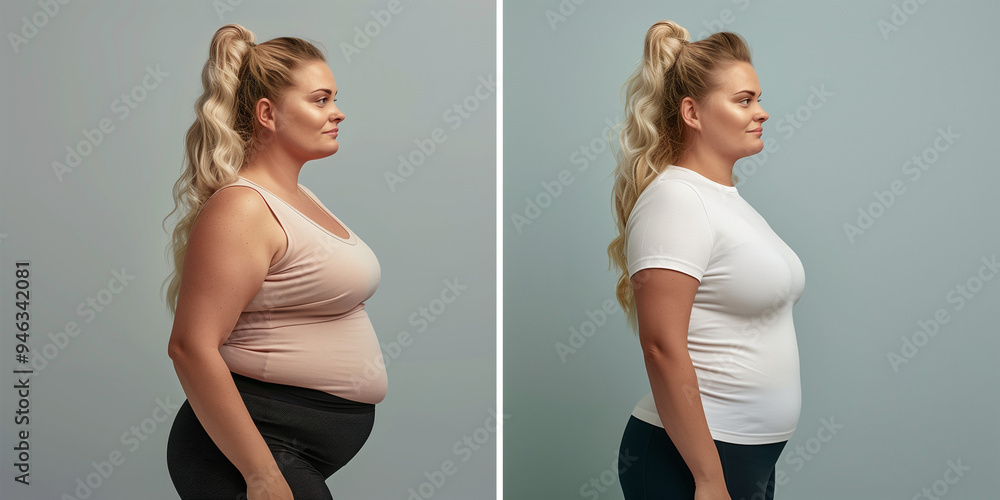 woman before and after loosing weight picture, a before and after image ...