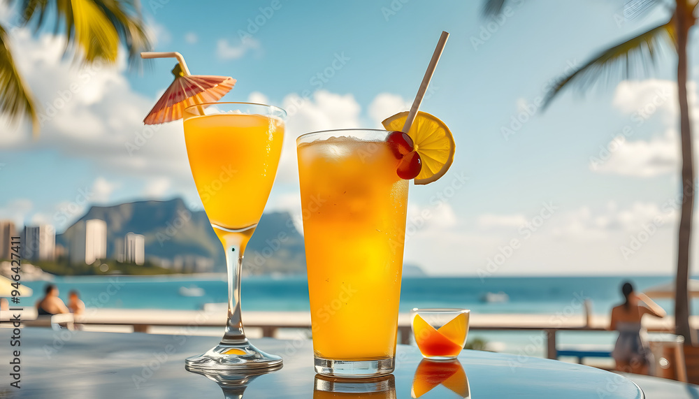 Hawaii mai tai drinks on waikiki beach bar travel vacation in Honolulu ...