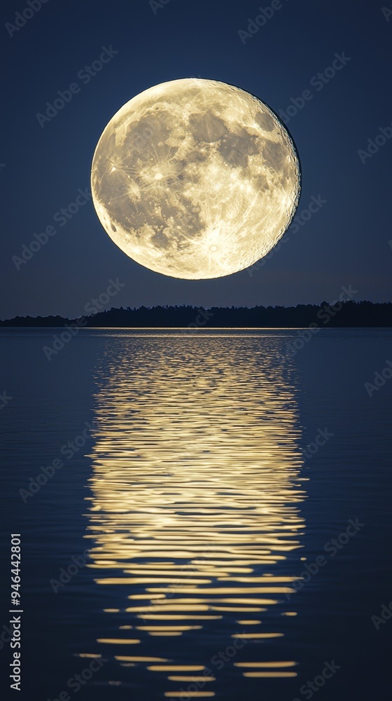 Realistic Photo of Full Moon: A detailed photograph of the September ...