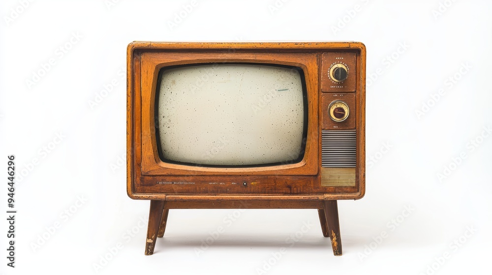 Classic Retro TV: A vintage television set from the 1950s or 60s with ...