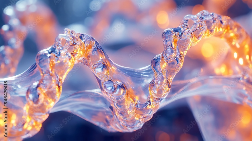 3D visualization of a collagen triple-helix structure, highlighting the ...