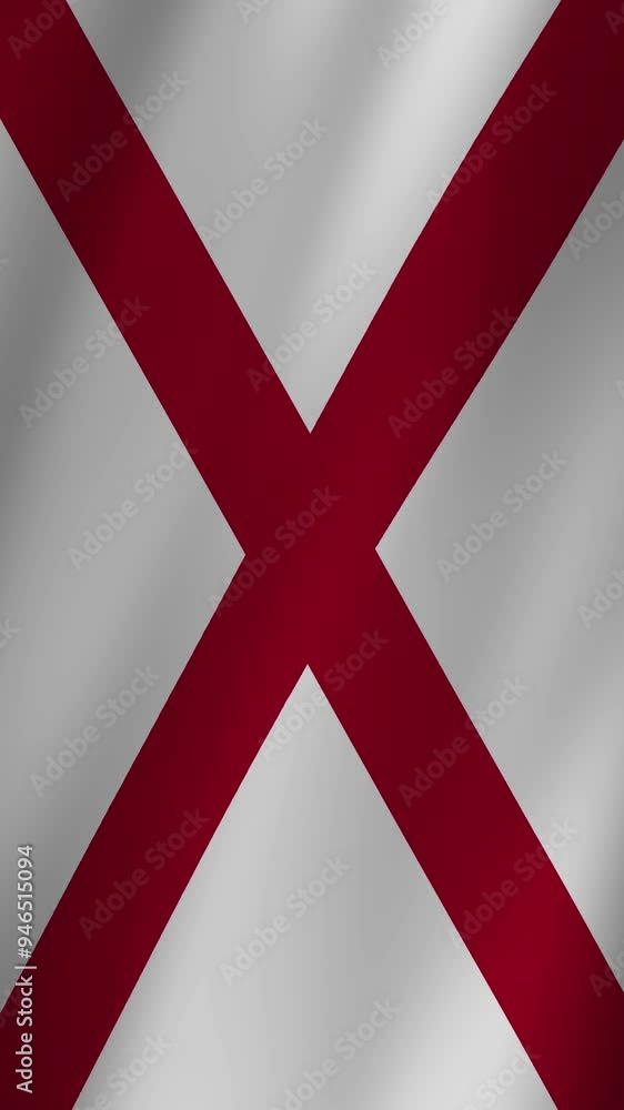 Vertical Flag of Alabama waving animation, Vertical Alabama Flag ...