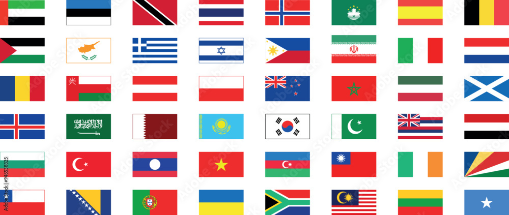 World flags. National flags set. Flags of countries Stock Vector ...