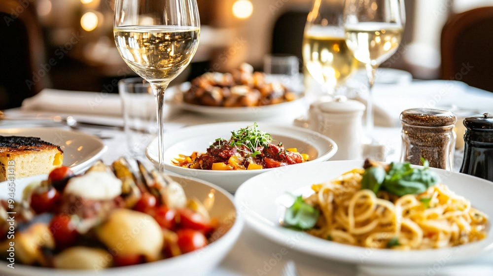 An elegant Italian dining experience with a multi-course meal featuring ...