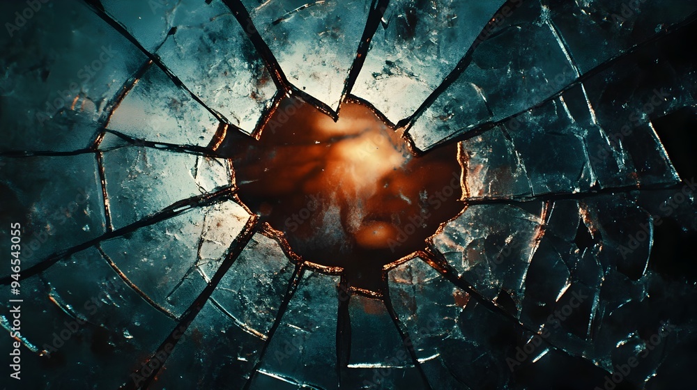 Fractured Reflection Conceptual image of a shattered mirror with the ...