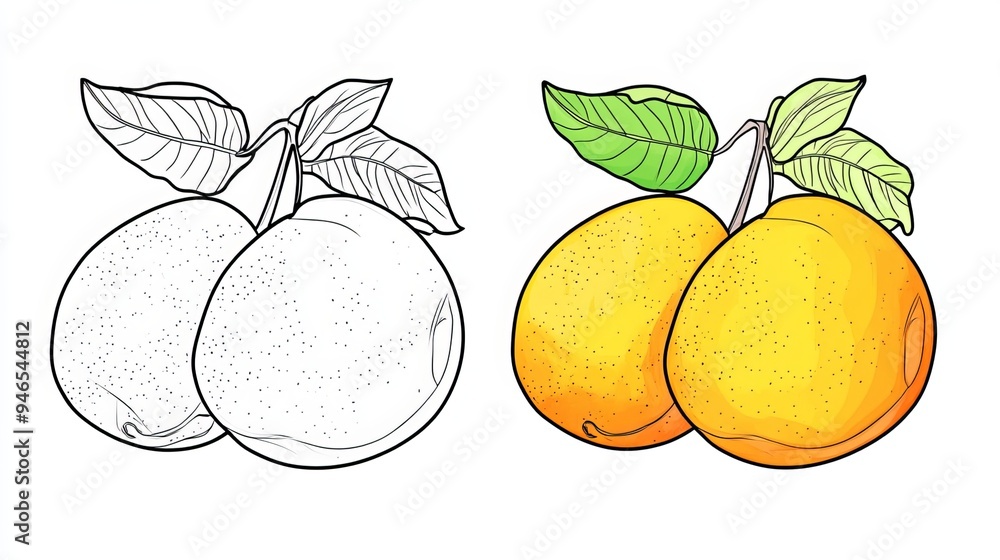 Color and trace fruits! Color this mango coloring page for kids. Mango ...