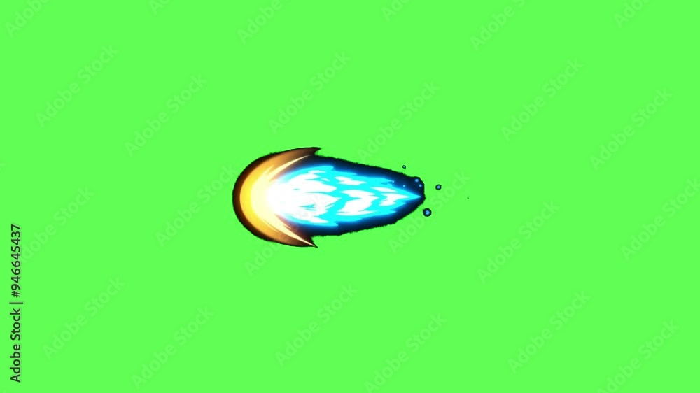 4k Animation blue light shape of power effects on green background ...