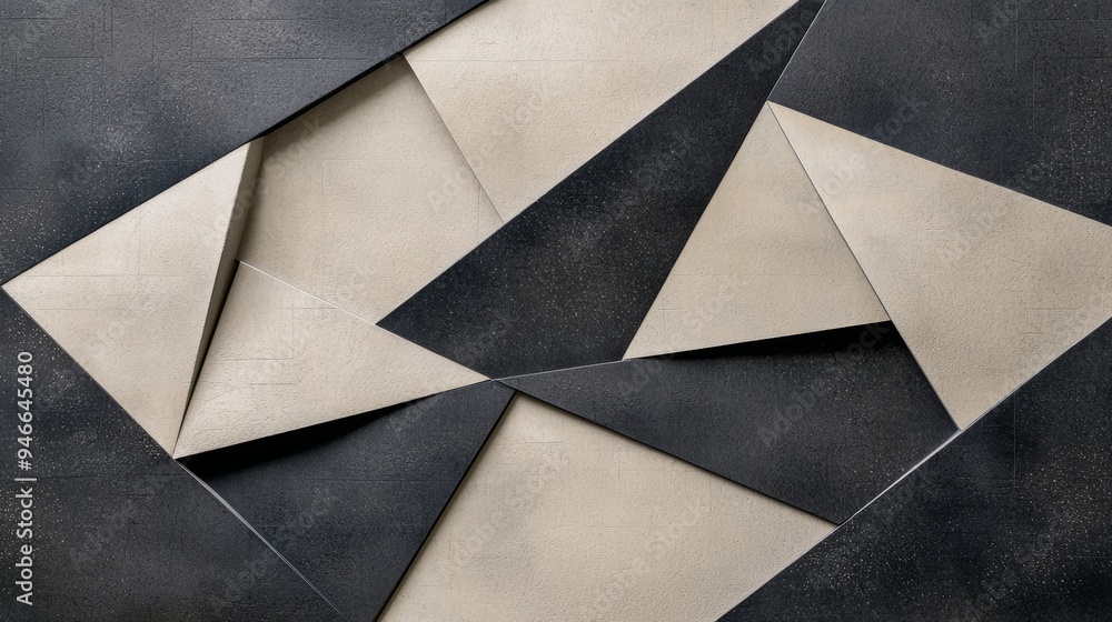 Abstract wall tiles with bold, asymmetrical lines and shapes, creating ...