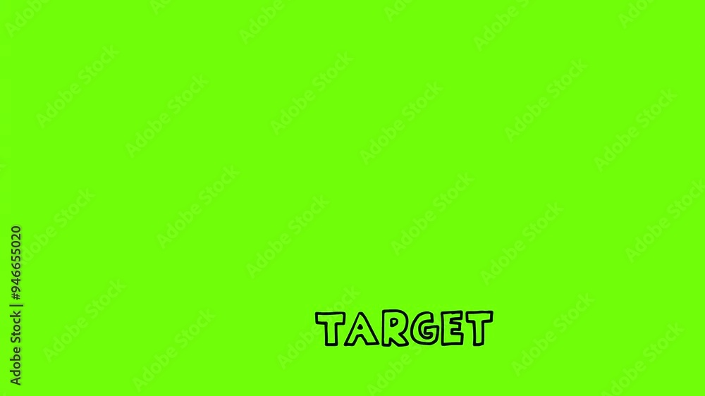 2D Animation motion graphics showing a cartoon style target being hit ...