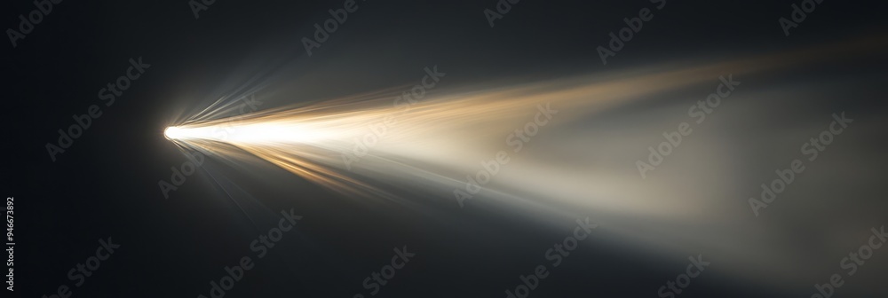 A single ray of golden light cuts through the darkness, symbolizing ...