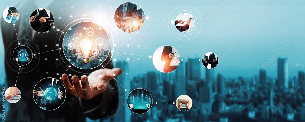 Communication technology , smart connection IOT and people network ...
