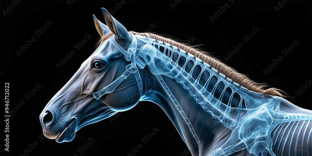 Horse Anatomy X-Ray Vision of a Horse's Neck, horse anatomy, animal ...