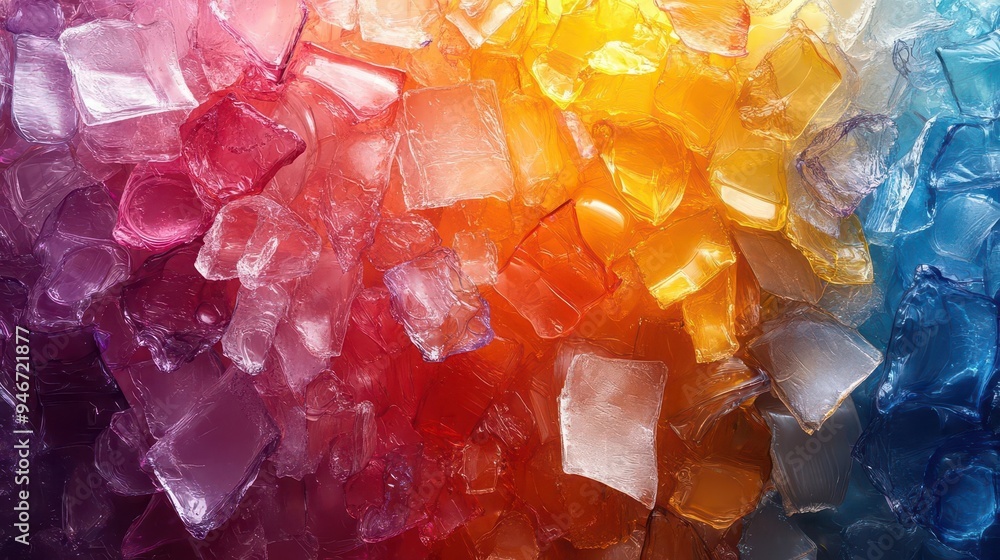 kaleidoscopic plastic recycling concept vivid polymer fragments ...