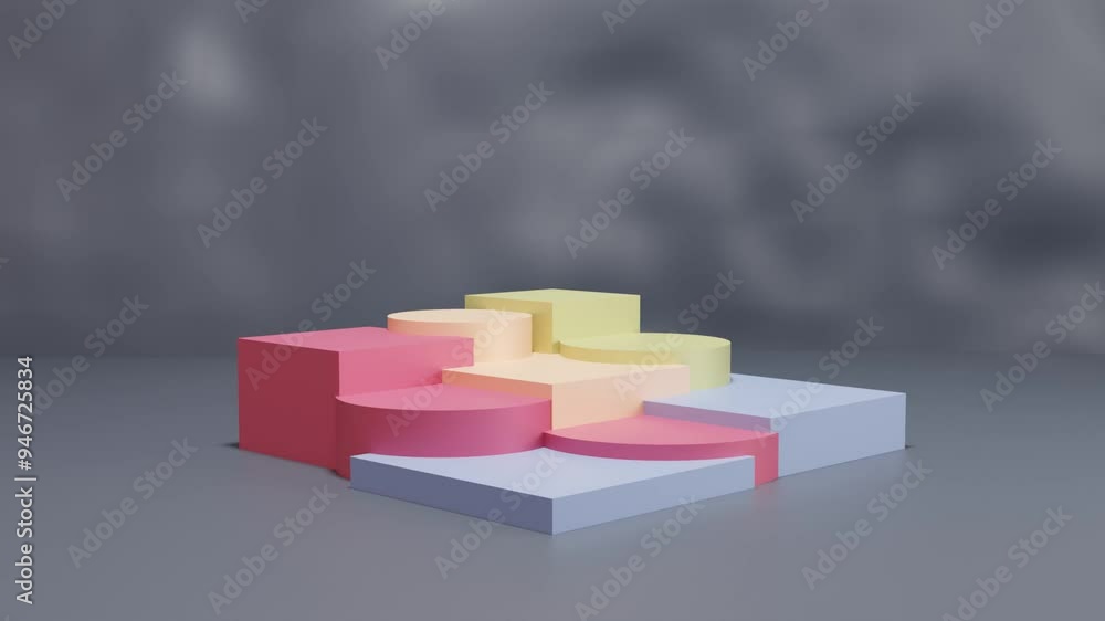 Abstract 3D Minimalist Podium: Seamless Geometric Motion Background for ...