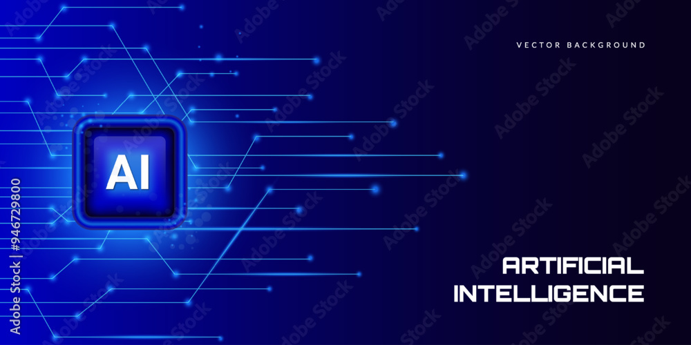 Artificial intelligence abstract background. AI digital circuit board ...