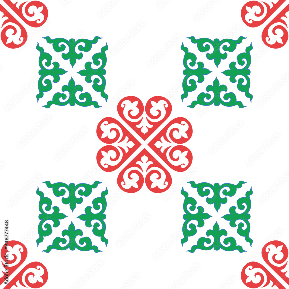 Real Tatar seamless pattern. Islamic floral geometry. Culture of the ...