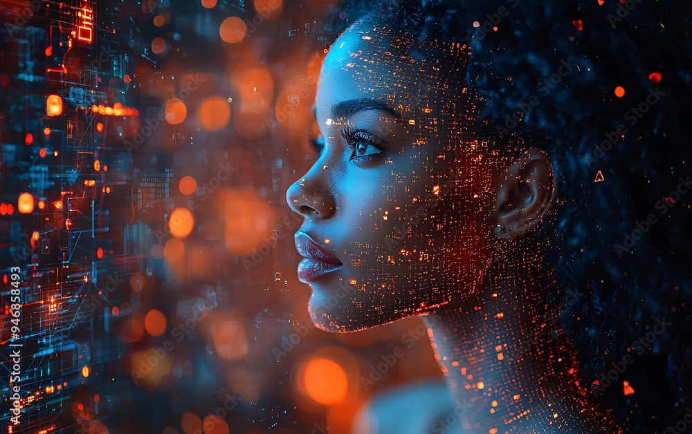 artificial intelligence cyber security risks illustration concept AI ...