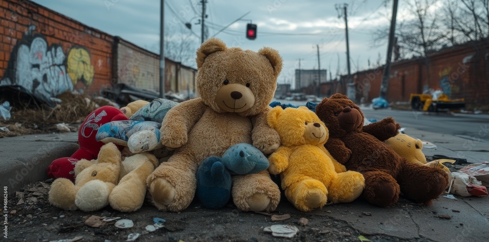 Stuffed animals and abandoned toys as symbols of consumerism and waste ...