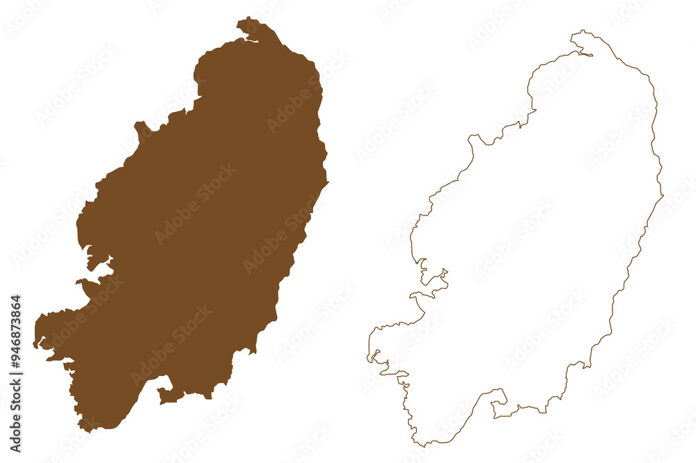 Guimaras island (Asia, Republic of the Philippines) map vector ...