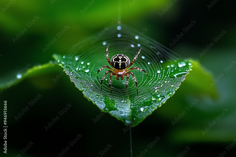 Spider spinning a web in a forgotten garden, captured in a photo that ...