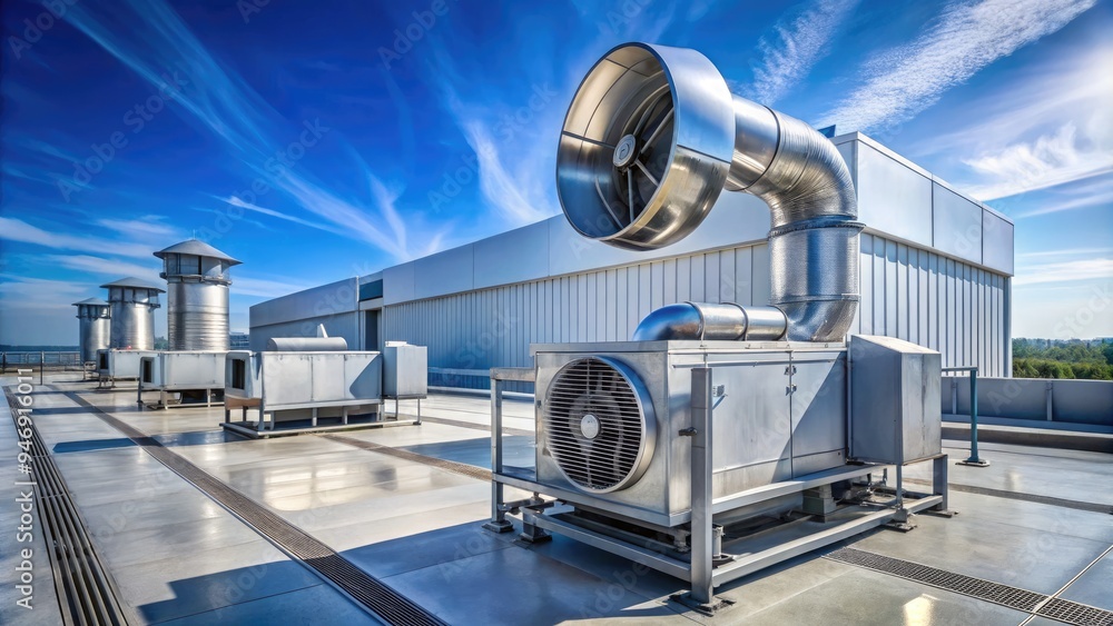 Industrial ventilation system with stainless steel exhaust fans and ...