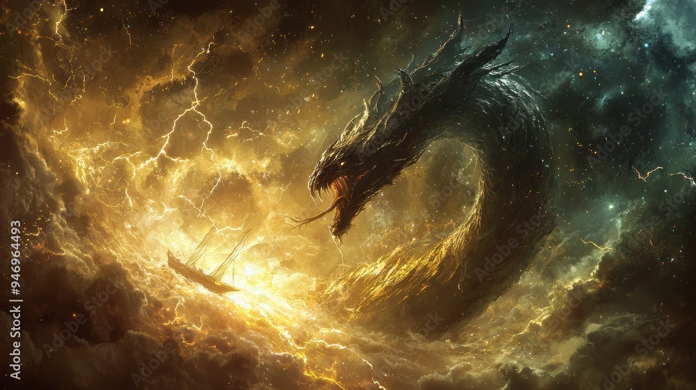 An artistic depiction of Apophis in his full wrath, causing turmoil in ...