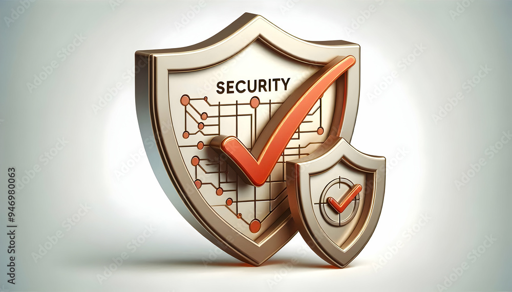Security concept - 3D Vector of Shield and Check Mark with Security ...