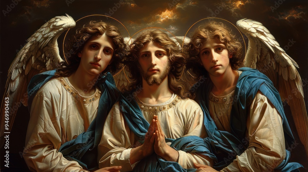 Divine illustration: icon of holy trinity, showing god the father, god ...