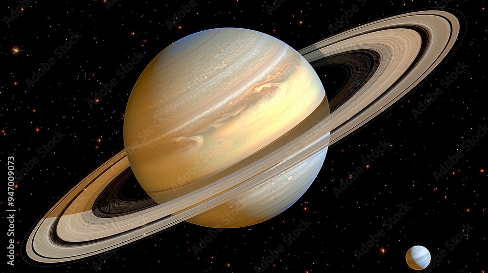 Saturn, the 6th planet from the Sun, is a gas giant with a thick ...