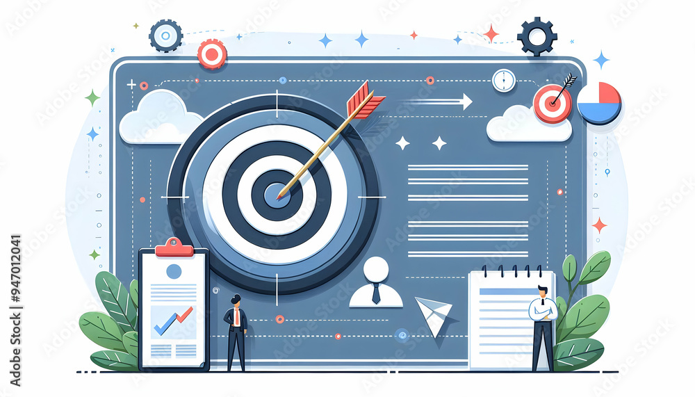Flat Border Frame with Target and Arrow for Goals and Copy Space ...