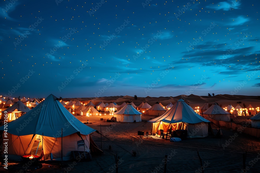 Camping in the deserts of Saudi Arabia, soft golden sand and terrain at ...