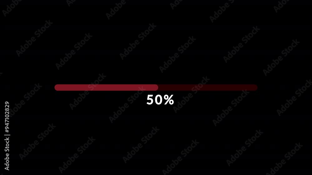 Horizontal loading progress bar animation, Loading Bar of 0 to 100 percent, loading progress bar ...