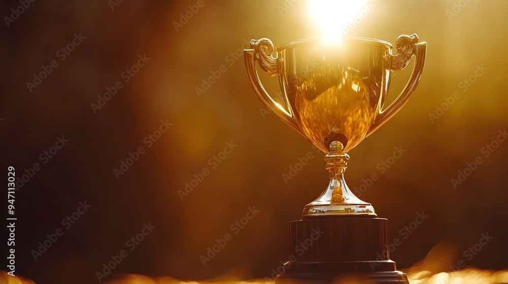 Shining Golden Trophy Symbolizing Success Achievement and Competitive ...