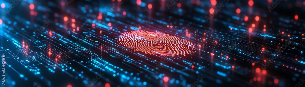 Abstract digital background featuring data streams and vibrant lights ...