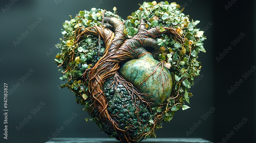 An artistic representation of the human heart made entirely of ...