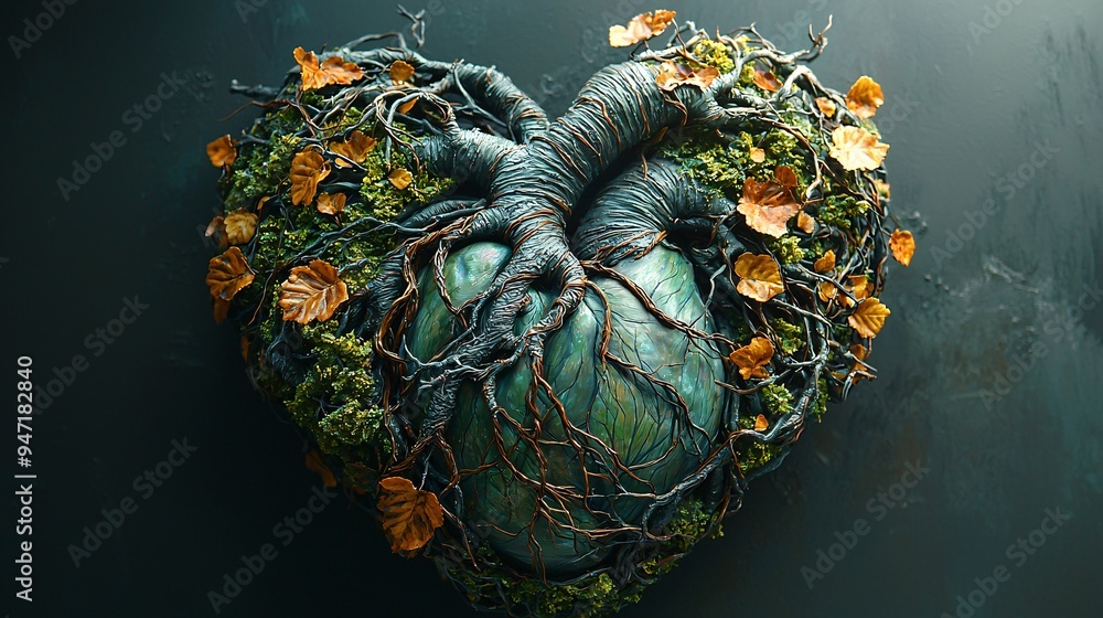 An artistic representation of the human heart made entirely of ...